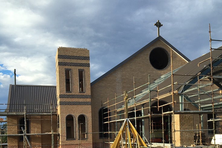 Glorious new Catholic church under construction in Ingleburn