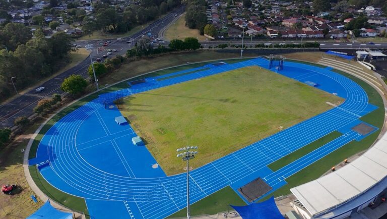 Athletics centre boasts a new, blue running track