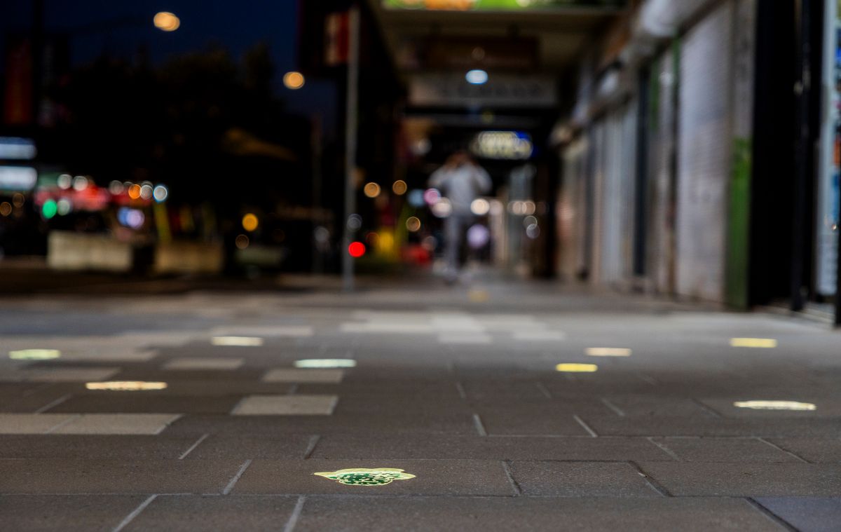 Shimmering entrance to our new library location